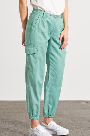 Hempage Hempage Damen vegan Cargohose Sporty Salbeigr&uuml;n
