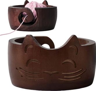 Generic Garnschale f&uuml;r Katzen, Garnschale f&uuml;r Holzstrick, Garnschale f&uuml;r H&auml;kelnadeln und handgefertigtes H&auml;kelzubeh&ouml;r