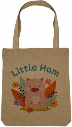 Fabulous Sac Shopping Tote Bag Aspect Lin - Little Ham Piggy Drawing Illustration Cute - Sac de Courses Toile Epaisse 360g Beige Naturel Cabas Port&eacute; Epaule Sol