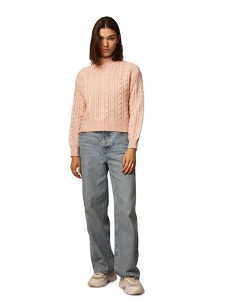 Only Damen Onlida Life Ls High Neck KNT Pullover, Silver Pink/Detail:Melange, Large