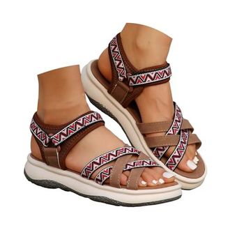 Generic Sandales de randonn&eacute;e pour femme 2026 habill&eacute;es avec sangles de cheville - Sandales aquatiques en tissu respirant - Sandales de marche en maille - San