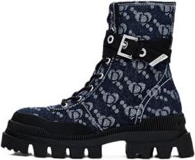 Desigual Chaussures 4 Femme Denim Flat Bottes Tendance, Bleu, 39 EU