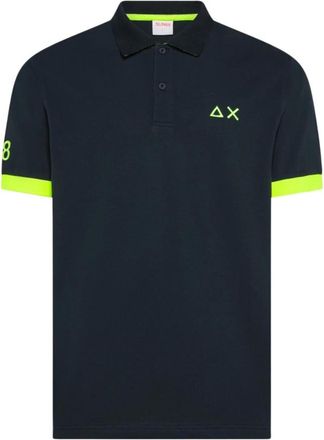 Sun 68 Homme, Tops, Bleu, Taille: XL Polo Big Logo Fluo