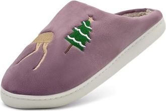 Generic Pantoufles de No&euml;l pour femme et homme - Chaussures dint&eacute;rieur d&eacute;contract&eacute;es en peluche - Chaudes et moelleuses - Pantoufles respirantes pour lint&eacute;rie