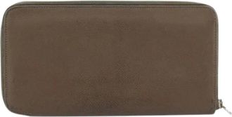 Herm&egrave;s Portefeuille en cuir doccasion - Femme - Pre-owned - Brun - Taille: ONE Size