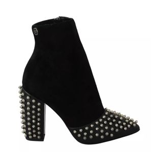 Philipp Plein Schwarze- mit Nieten besetzte Wildleder-Stiefeletten - - Shoes - Damen - Schwarzk - 36 EU