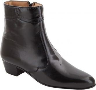 Generico Botte Courte Homme en Cuir Caprina Fermeture Éclair - Bottines Talon Cubain 4 CM - Danse Tablao Flamenco Sevillanas - Semelle Cuir - MOYA 50 - Fabriqu