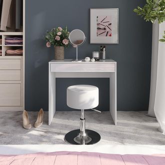 Vicco Schminktisch Sherry, Weiß/Weiß Hochglanz, 81.4 cm mit Hocker