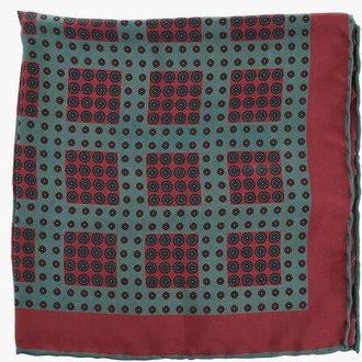 Drake's Patterned Silk Foulard size Unica