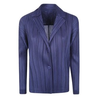 Issey Miyake Plisse-Jacke - - Jackets - Damen - Blau - 2XL