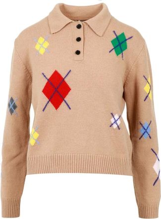 Msgm Msgm, Femme, Pulls, Brun, Taille: 40 FR Polo &agrave; manches longues