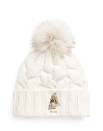 Ralph Lauren POLO BEAR CABLE-KNIT POM-POM BEANIE