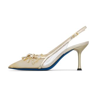 Loriblu Femme, Chaussures, Jaune, Taille: 39 EU Escarpin Slingback Orn&eacute; de Bijoux