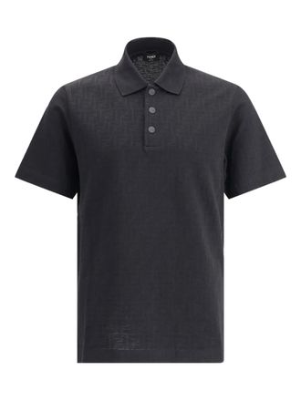 Fendi polo à logo FF - Noir