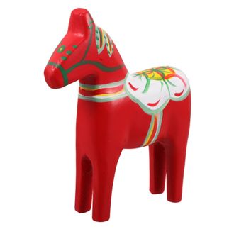Valiclud Handgefertigte Schwedische Dalapferd Holzfigur Handbemaltes Dekoratives Pferdeornament in Rot Vielseitige Holzskulptur f&uuml;r Wohnzimmer Regal und Festli