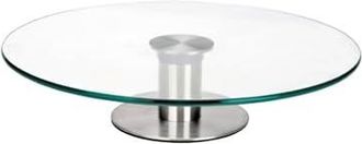 Ibili 717130 Kuchenständer drehbar, Edelstahl, Silber/transparent, 30 x 30 x 5 cm