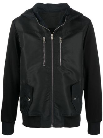 Alexander McQueen hoodie zipp&eacute; &agrave; empi&egrave;cements contrastants - Noir