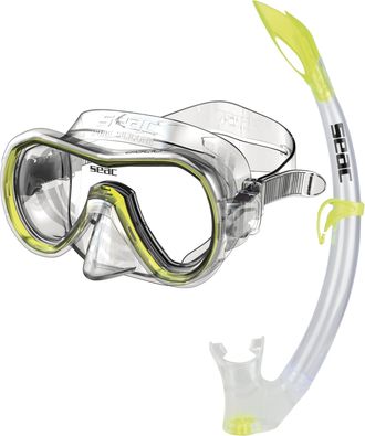 Seac Seac Set Giglio MD Valve, Schnorchelset mit Maske und Schnorchel mit Wasserausblasventil für Kinder