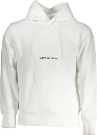 Calvin Klein Homme, Sweatshirts et sweats &agrave; capuche, Blanc, Taille: 2XL Sweat &agrave; Capuche en Coton Blanc avec Logo