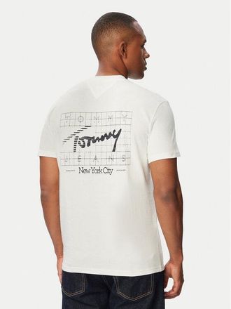 Tommy Jeans T-Shirt Sign DM0DM23177 Creme Regular Fit