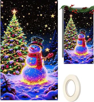 Generic Verbessertes Nachtleuchten: Das Weihnachts-T&uuml;rbanner Verf&uuml;gt &Uuml;ber EIN UV-Fluoreszierendes Leuchten, Das Einen Sanften Lichteffekt Erzeugt, Die Festlic