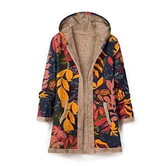 Generic bgyujn Femmes Ethnique Impression Couleur Sweat &agrave; Capuche &Eacute;pissage Fermeture &eacute;clair Manches Longues Manteaux Mi-Longueur Manteau Cuir Imitation Femme 