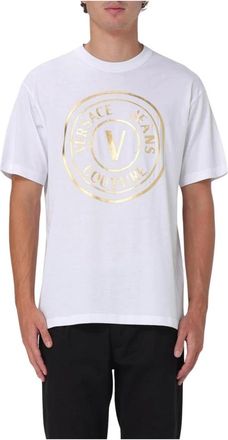 Versace Jeans Couture Homme, Tops, Blanc, Taille: XS Logo Tee