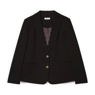 Fiorella Rubino Femme, Vestes, Noir, Taille: 48 FR Blazer Court en Tissu Stretch