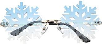 Frcolor Lunettes de Soleil Amusantes sans Monture Forme Flocon Accessoires Photo pour Fête et Festival Design Unique Bleu Dégradé