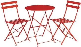 Bolero Ibiza Table de Terrasse en Acier Rouge 595 mm - Bolero