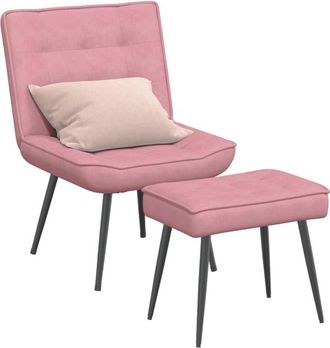 vidaXL Relaxsessel mit Hocker Rosa Samt Vidaxl
