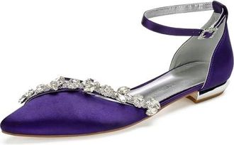 Generic Chaussures Mari&eacute;e Plates Confortable Femme Confortable Plates Mariage Chaussures Plate Mariee Robe 2Cm,Dark Purple,41 EU