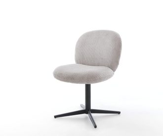 DELIFE Drehstuhl Nube-Flex Cord Silbergrau Fu&szlig;kreuz Schwarz 360&deg; drehbar Taschenfederkern, Esszimmerst&uuml;hle