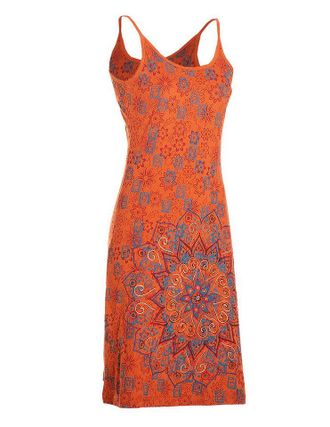 vishes Sommerkleid Tr&auml;gerkleid Damen Bedruckt Mandala Bl&uuml;ten Jersey Baumwolle Alternative Mode, Boho, Hippie, Ethno, Festival