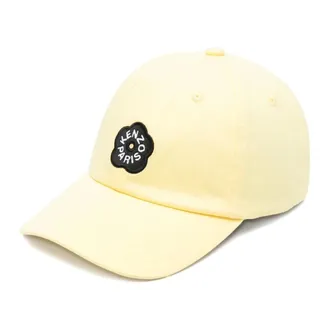 Kenzo Homme, Accessoires, Jaune, Taille: ONE Size Casquette en Coton Fleur Brod&eacute;
