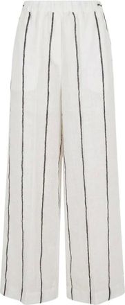 Meimeij Femme, Pantalons, Blanc, Taille: 38 FR Wide Pantalons