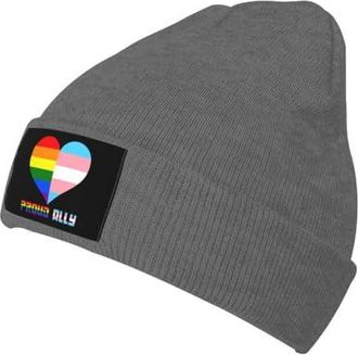 Generic Fiert&eacute; Alli&eacute;e LGBT Et Transgenre - Drapeau Coeur Femme Homme Bonnet De P&ecirc;cheur Souple Bonnets Hiver &Eacute;lastique Bonnets Tricot&eacute; pour Ski Casque Moto Spo