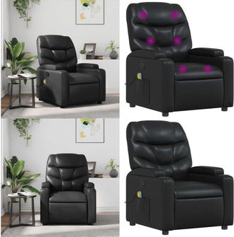vidaXL Massagesessel Schwarz Kunstleder - Massage Stuhl - Relaxstuhl - TV-Sessel - Ecksofa - Lounge Chair - Home & Living