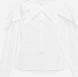 Arket Bluse Mit &Uuml;bergro&szlig;em Kragen -Wei&szlig;