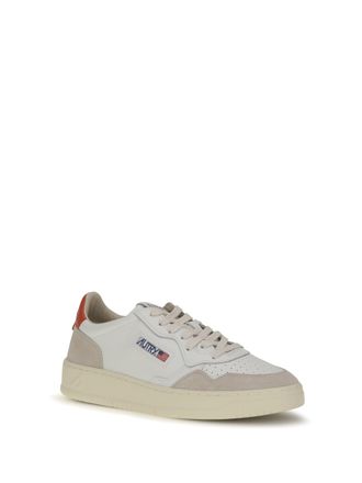 Autry Mens Medalist Low Sneakers White-Pumpkin White/pumpkin