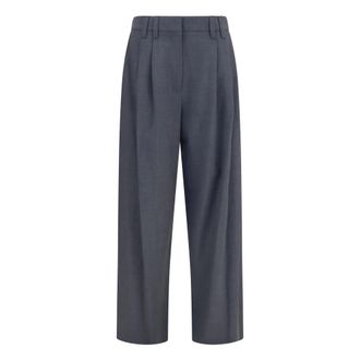 Brunello Cucinelli Ma&szlig;geschneiderte Hose aus Tropical-Wolle mit Monili-Detail - - Trousers - Herren - Grau - W38