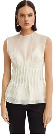 Khaite Femme, Tops, Beige, Taille: 36 FR Westin Organza Top