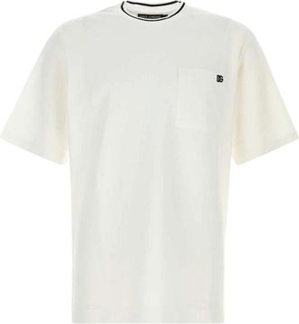 Dolce & Gabbana Homme, Tops, Blanc, Taille: XL DG Logo Pocket T-Shirt