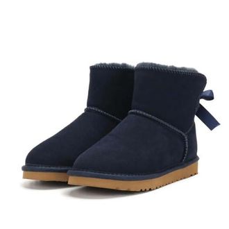 Generic QXDZSW Bottes dhiver chaudes avec noeud pour femme Taille 34-45, bleu, 38.5 EU