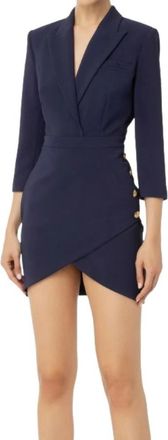 Elisabetta Franchi Mini-Kleid mit Seitenkn&ouml;pfen - - Dresses - Damen - Blau - M