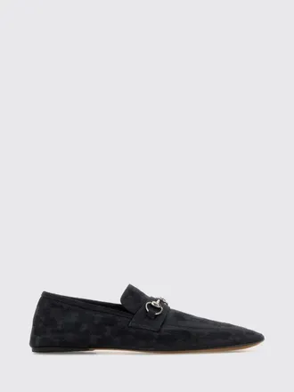 Gucci Mocassins Ragazzo en tissu monogramme effet us&eacute; avec d&eacute;tail Mors