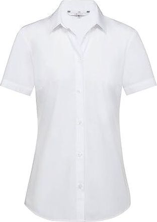 Greiff Corporate Wear Simple 6599 Chemisier &agrave; manches courtes pour femme Col Kent Coupe droite Blanc, Blanc., 44