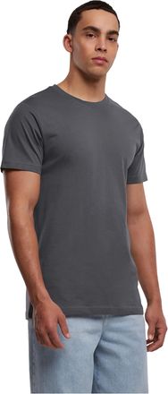 Build Your Brand Herren T-Shirt Round Neck, Männer Basic T-Shirt mit Rundhalsausschnit, Regular Fit, Baumwolle, Magnet, 4XL