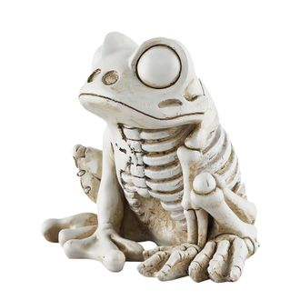 Generico Tiny Frog Skulpture Harz, Halloween, Tierstatue, Figur für Party-Gastgeschenke, gruselige Szene, Skeleton Frogs - Tierschädel, Heimdekoration, Schädel