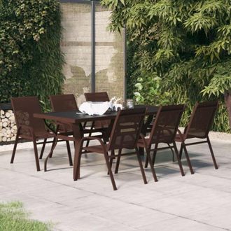 vidaXL 7-tlg. Garten-Essgruppe Braun und Schwarz Vidaxl
